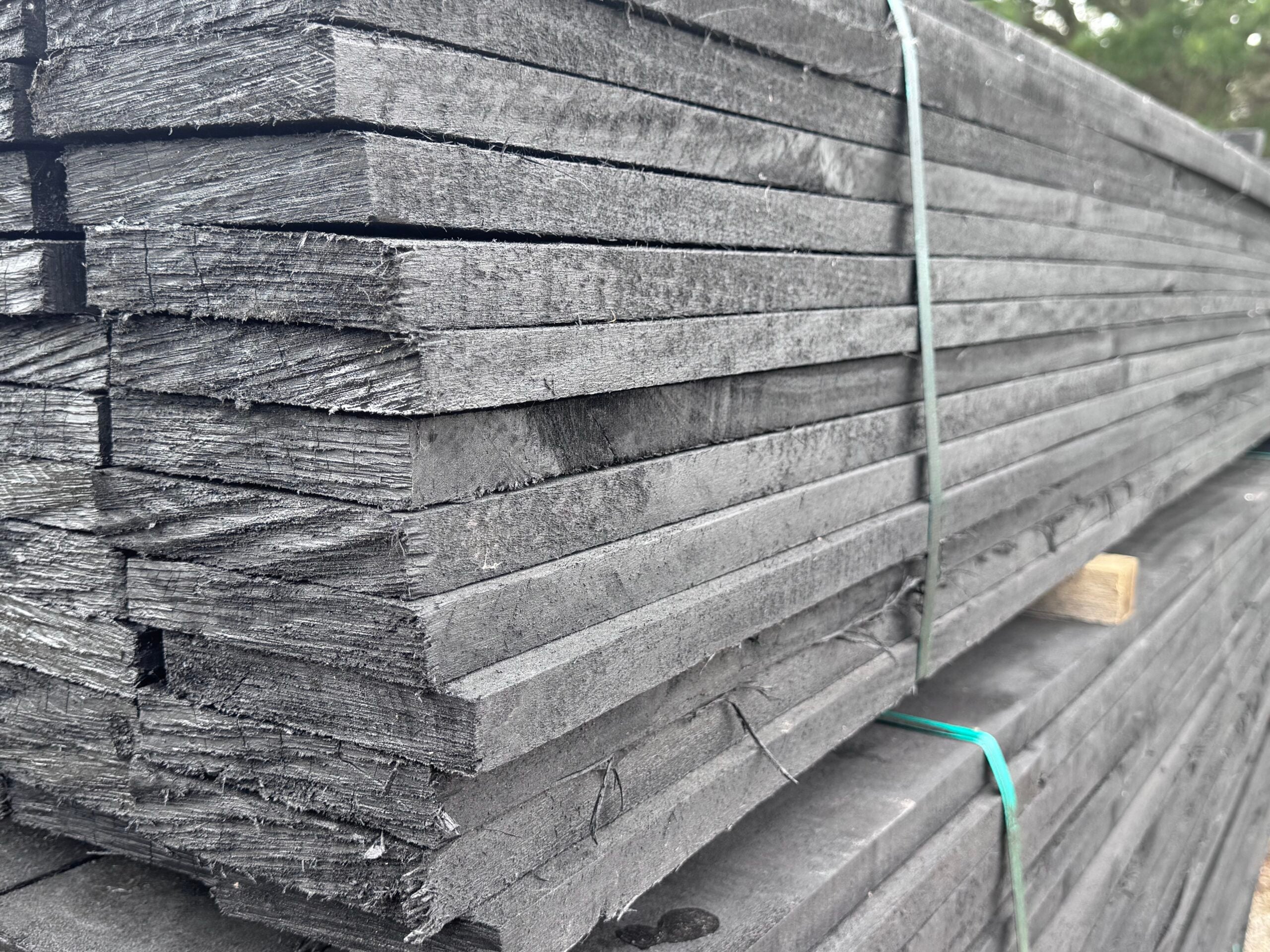 Black Pressure-Painted 1" x 6" x 16' Fence Board - Cashmans
